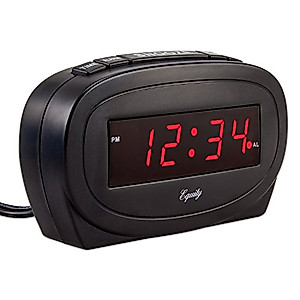Equity by La Crosse 30228 LED Alarm Clock,Black 4.50"W x 1.85"D x 2.65"H
