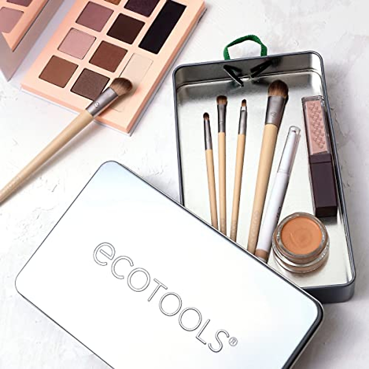 EcoTools Daily Defined Eye Brush Kit, Makeup Brushes For Liquid, Powder, & Cream Eyeshadow & Eyeliner Application, Eco-Friendly Eye Brushes, Synthetic Hair, Cruelty Free, 5 Piece Set
