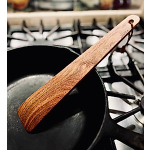 COWBOY SPATULA - Mesquite Wood TEXAS SLIM Handmade in Texas. Made in USA. Safe for nonstick, and cast iron cookware. Personalize it!