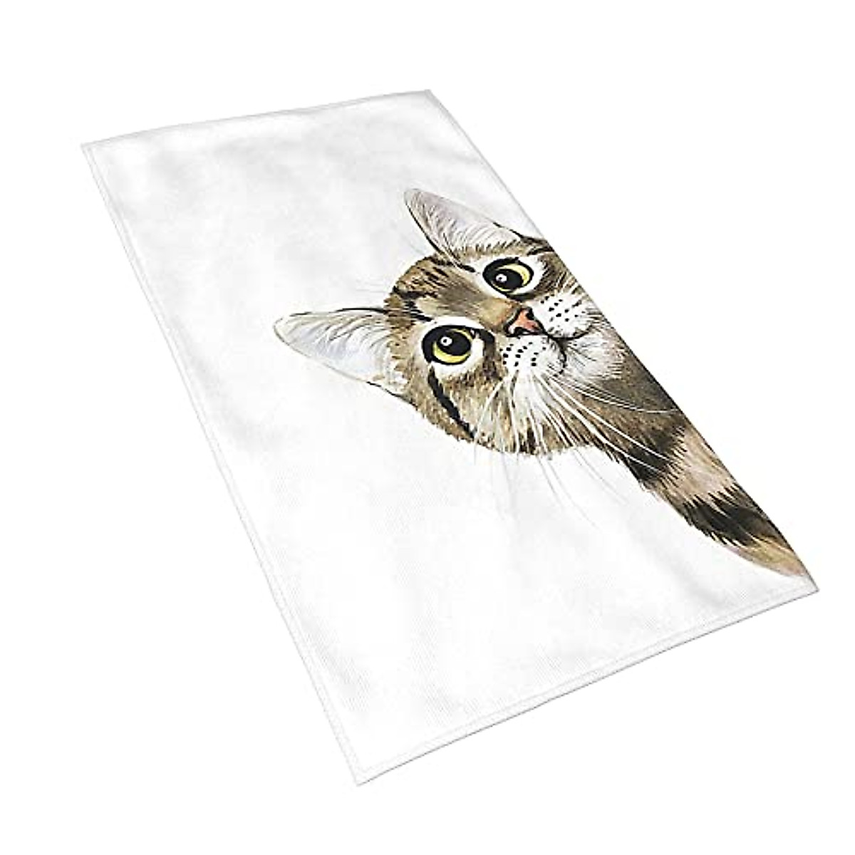 Mr.Tom Funny Cat Hand Face Towels Black Microfiber Towels Soft Bath Towel Absorbent Hand Towels Multipurpose for Bathroom Hotel Gym and Spa Towel 15.7X27.5 Inch