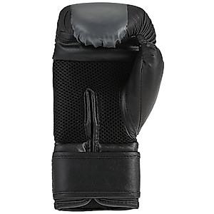 Everlast Prospect 2 Training Gloves Black/Grey 8oz - Enhanced Wrist Wrap for Support - Hook and Loop Closure for Wrist Stability and Secure Fit - Ideal for Training and Sparring