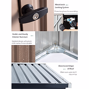 AECOJOY 6' x 6' Outdoor Storage Shed, Metal Shed with Design of Lockable Doors, Utility and Tool Storage for Garden, Backyard, Patio, Outside use