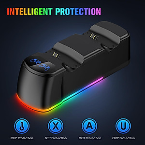 2 Pack Controllers with Charging Dock Station for PS4, Wireless Controller Compatible with PS4/Pro/Slim, with LED Charging Dock 2 Controller