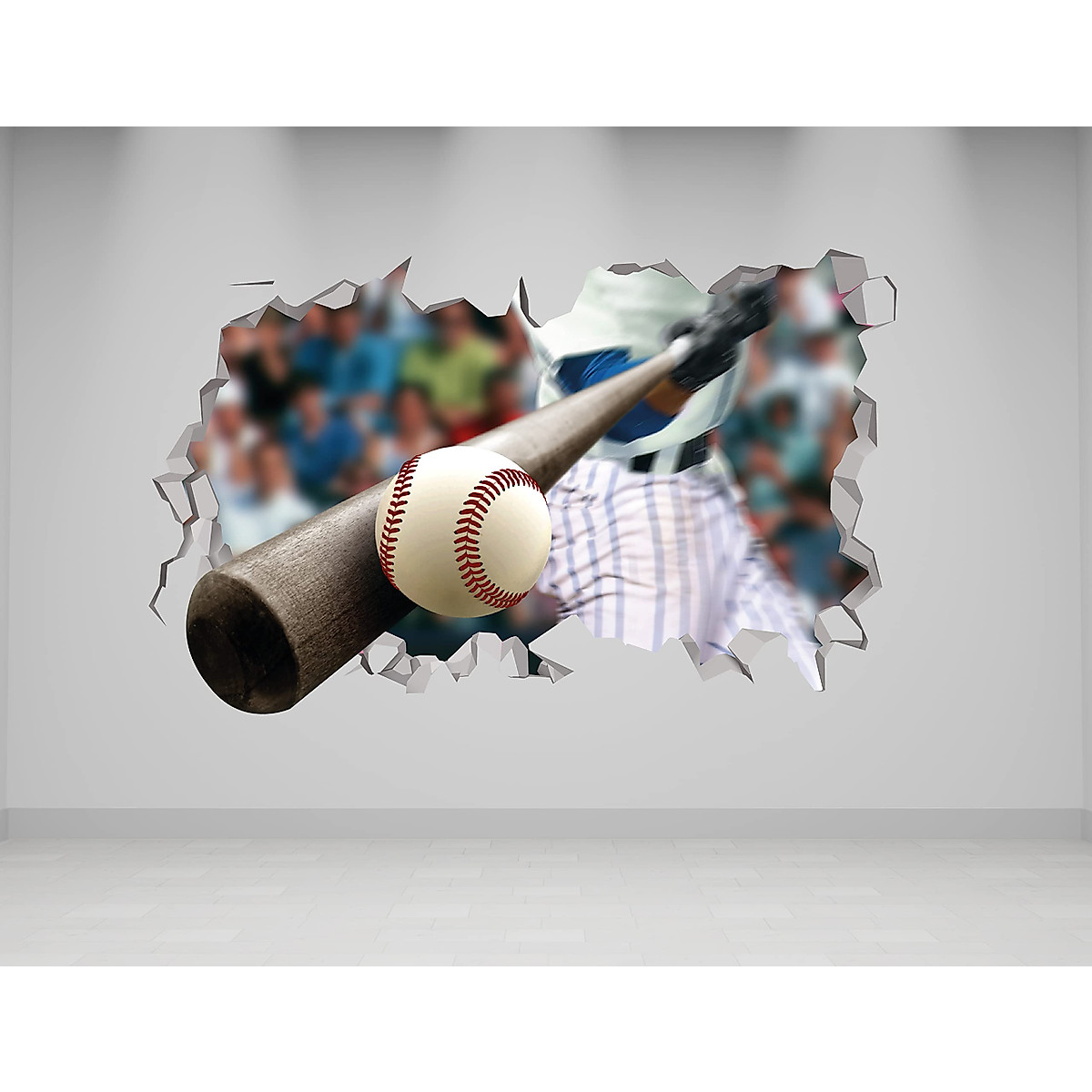 Kyle Cornhole Baseball Decor for Boys Room - Baseball Wall Decor Art 3D Ball Sports Wall Decals - Baseball Sticker Hit Wall Decal MR1249 (24 inch W x 14 inch H (60cm x 36cm)), Green