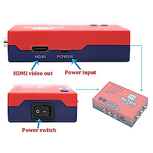Kacenray A/V to HDMI Converter and Line Doubler for Retro Game Console PS2 / N64 / NES/Dreamcast/Saturn / MD1 / MD2