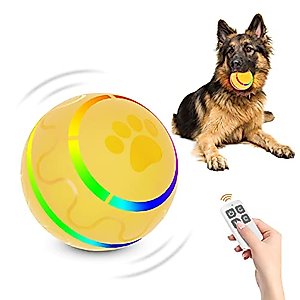 CUXMUX Smart Interactive Dog Balls, Remote Control Dog Toy Ball for Medium Dogs, 4 Hours Running Time Rolling Balls for Dog Gifts
