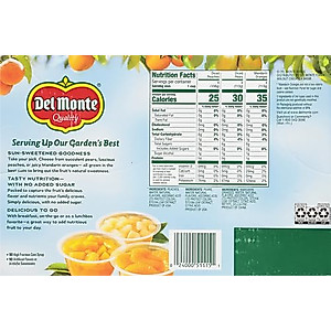 Del Monte No Sugar Added Variety Fruit Cups (Peaches, Pears, Mandarin Oranges), 4 Ounce (Pack of 12) 2002456