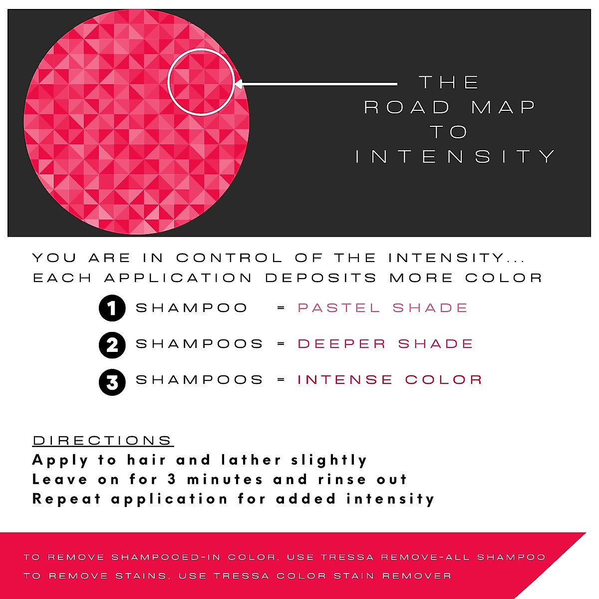 Watercolors INTENSE Semi Permanent Color Depositing Shampoo. Sulfate & Paraben Free to Maintain & Enhance Hair Color 8.5 oz - RED (1 Count)