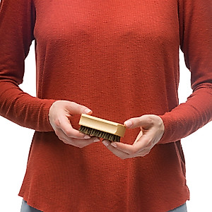 Redecker Wild Boar Bristle Nubuck Leather Shoe Brush, Oiled Beechwood Handle, 3-3/4-Inches Long, Made in Germany