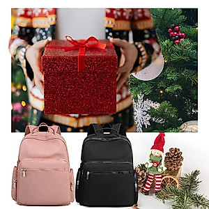 VAYEAH Medium Nylon Backpack for Women Lightweight Small Backpack Purse Travel Daypack (Black)