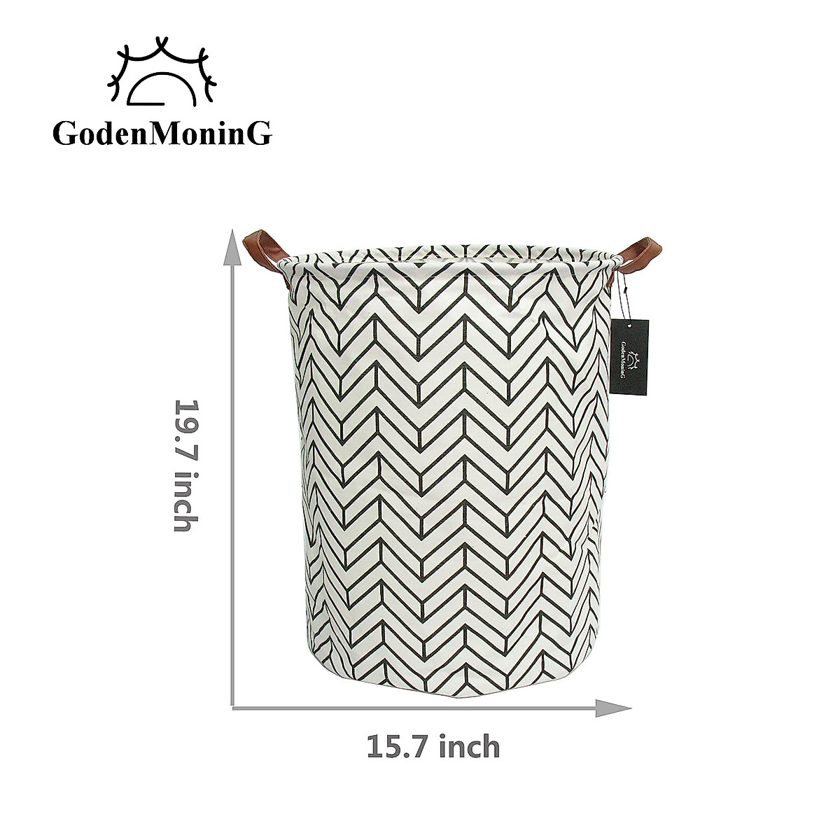 laundry baskets,bedroom hamper,kitchen organization,GodenMoninG 62.8L Waterproof Round Cotton Linen with Handles Collapsible storage basket. (THICK Flow Mark)