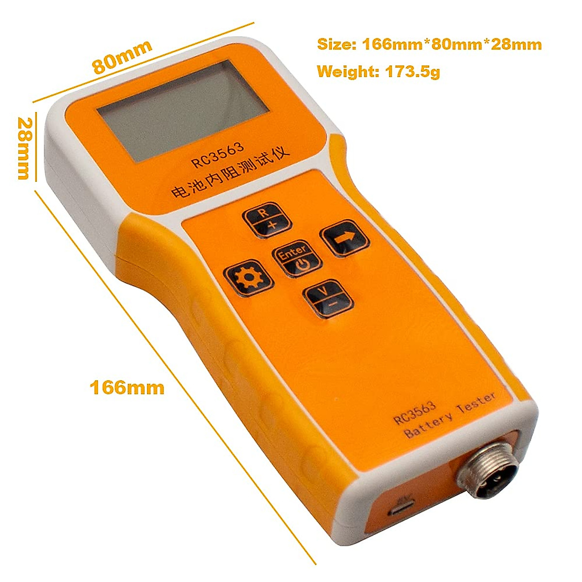 LeTkingok RC3563 Battery Tester, High Precision Handheld Battery Internal Resistance Tester Lead Lithium Nickel Chromium Battery Tester (Standard Probe)