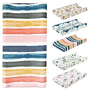 Petyoung Changing Pad Cover, Soft Breathable Changing Table Sheet Removable Cloth Cover for Baby Boys Girls