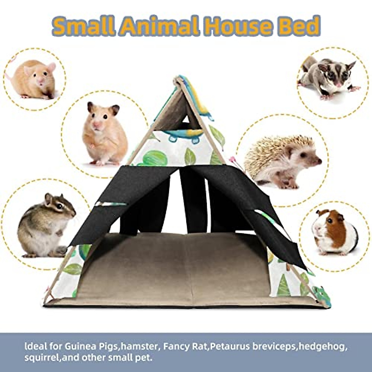 RATGDN Small Pet Hideout Funny Animal Baby Dinosaur Hamster House Guinea Pig Playhouse for Dwarf Rabbits Hedgehogs Chinchillas