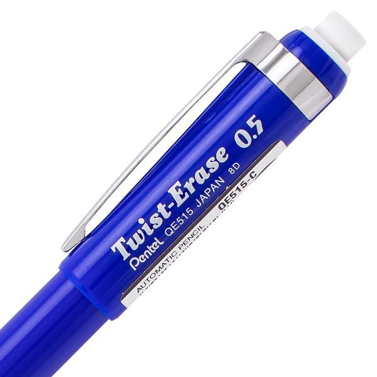 Pentel Twist Erase III Premium Mechanical Pencil 0.5mm 4 pack Assorted Barrels (1 each Black, Blue, Green, Violet)