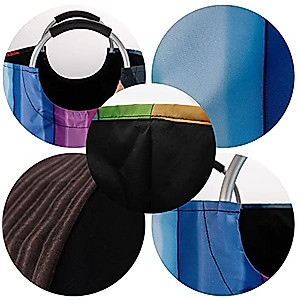 Duduho 82L Large Laundry Hamper Mermaid Girl Laundry Basket with Handles, Cute Round Storage Organizer Waterproof Tall Foldable Bucket Washing Bin for Toys Clothes