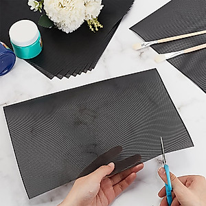 BENECREAT 10 Sheets Fursuit Eye Mesh, 11.8x8.6inch Black PVC Custom Eye Mesh 0.2mm Thick Waterproof Printable Net for Furries Cosplay, Sculptures, Props, Craft Making, Hole: 0.8mm