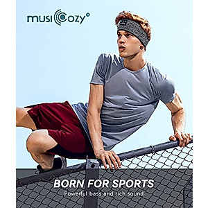 MUSICOZY Bluetooth 5.2 Headband Headphones for Sleep, Wireless Earphones Music Headphones for Side Sleepers Sleeping Earbuds Eye Mask for Mom Women Men Workout Running Cool Unique Gifts