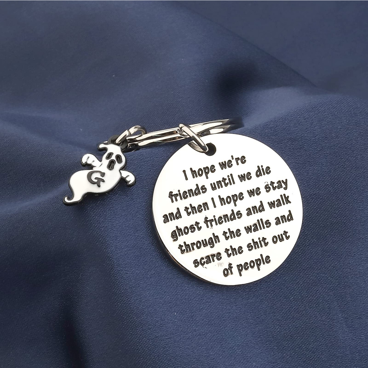 SEIRAA Ghost Friends Keychain Best Friend Gift Ghost Jewelry Soul Sister Gift Friendship Keychain Gag Birthday Gift For Her (Ghost Friends Keychain)
