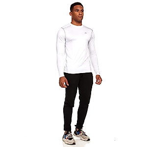 Russell Athletic Men's Fitted Long Sleeve Performance T-Shirt, White, Medium