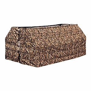 Avian-X A-Frame Lightweight Durable Collapsible Hunting Ground Blind with Grass Straps & Pockets, 4 Adjustable Gun Clips & Carry Straps - 4 Hunters Concealment - Mossy Oak Shadow Grass Blades Shell