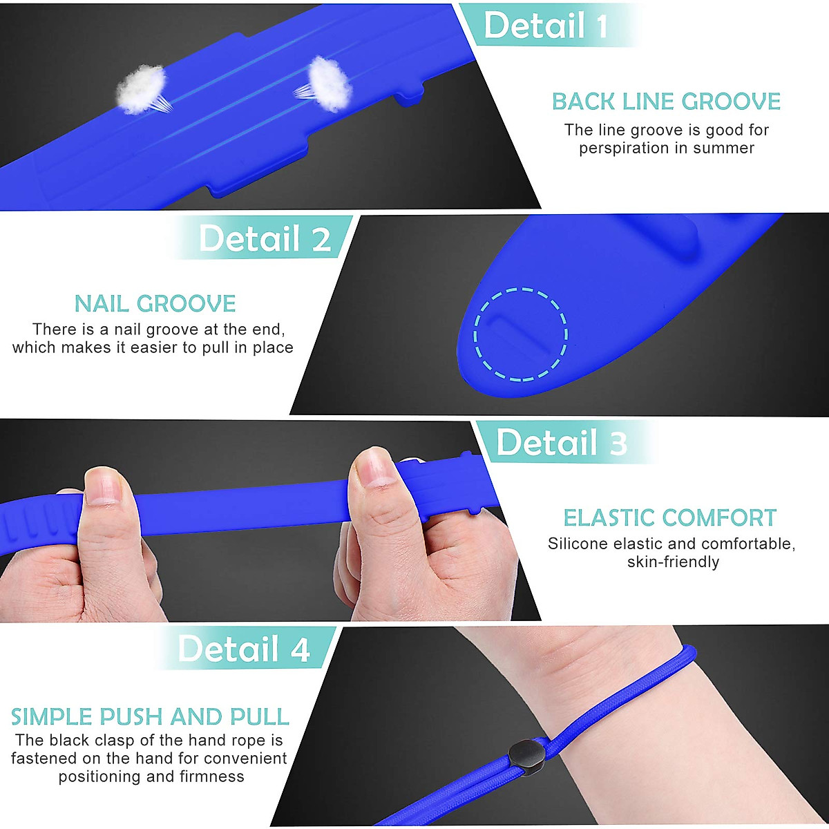 2021 Newest Soft Silicone Controller Skin Grip Cover Protector for Oculus Quest 2 with Paddy Backhand Strap No More Controllers Flying Out - Quest 2 Accessories by X-super Home (Quest 2, Blue)