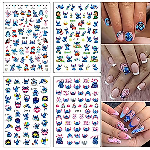 12 Sheets Cute Nail Art Stickers Cute Cartoon Nail Decals 3D Self Adhesive Nail Art Supplies Cartoon DIY Nail Designs Sticker Luxury Designer Nail Stickers for Girls Women Nail Decorations