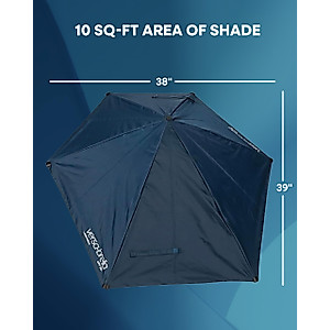 Versa-Brella UPF 50+ Personal Sun Shade - Portable Umbrella for Sports & Outdoors - Secure Clamp, 360-Degree Swivel Adjustable Position for Maximum Sun Protection - Compact with Carry Case
