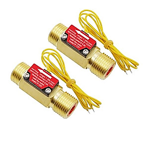 2pcs Fluidmeter Counter 1.5-30L/min DN15 Brass Water Meter Flowmeter Water Meter External Thread Stainless Steel