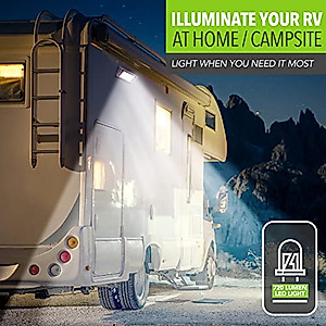 Leisure LED RV Exterior Porch Utility Light - 12v 720 Lumen 5" Lighting Fixture. Replacement Lighting for RVs, Trailers, Campers, 5th Wheels (White)