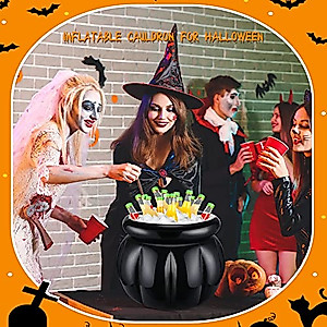 Didaey 4 Pieces Inflatable Cauldron Drink Cooler for Halloween 18 x 22" Witch Cauldron Beverage Holders Large Inflatable Candy Cauldron Kettles for Halloween Party Decoration