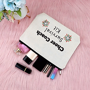 Cheer Coach Thank You Gift Cheerleader Coach Gift for Women Makeup Bag Cheerleading Coach Gift Cheer Mom Appreciation Gift Cosmetic Bags Christmas Thanksgiving Gift for Her Travel Makeup Pouch