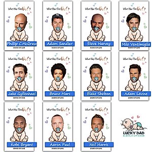 ukebobo Baby Shower Games – Celebrity Baby Shower Games,Scratch Off Card Game for Door Prizes, Lottery, Ice Breaker – Decorations for Baby Shower – 40 Cards