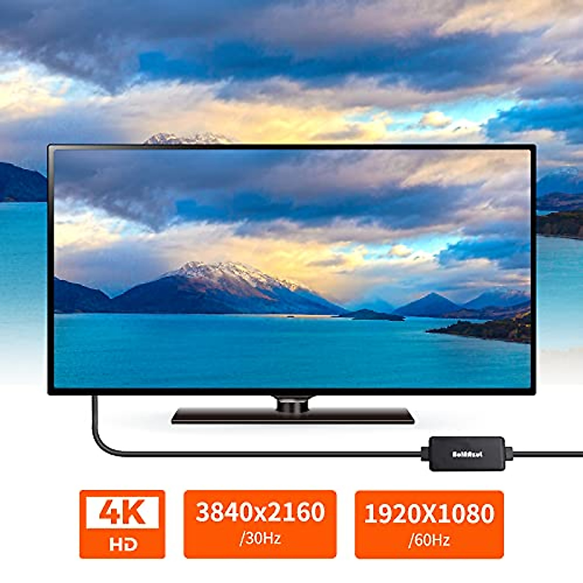 BolAAzuL Active 4K HDMI to Displayport 1.2 Converter Adapter Cable 6FT/1.8M, HDMI Source to DisplayPort Monitor Cable Unidirectional HDMI 1.4 Male to DP 1.2 Male -AHDPC