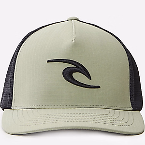 Rip Curl Icons Trucker Hat, Mesh Back Cap Snapback for Men, Adjustable, Light Green