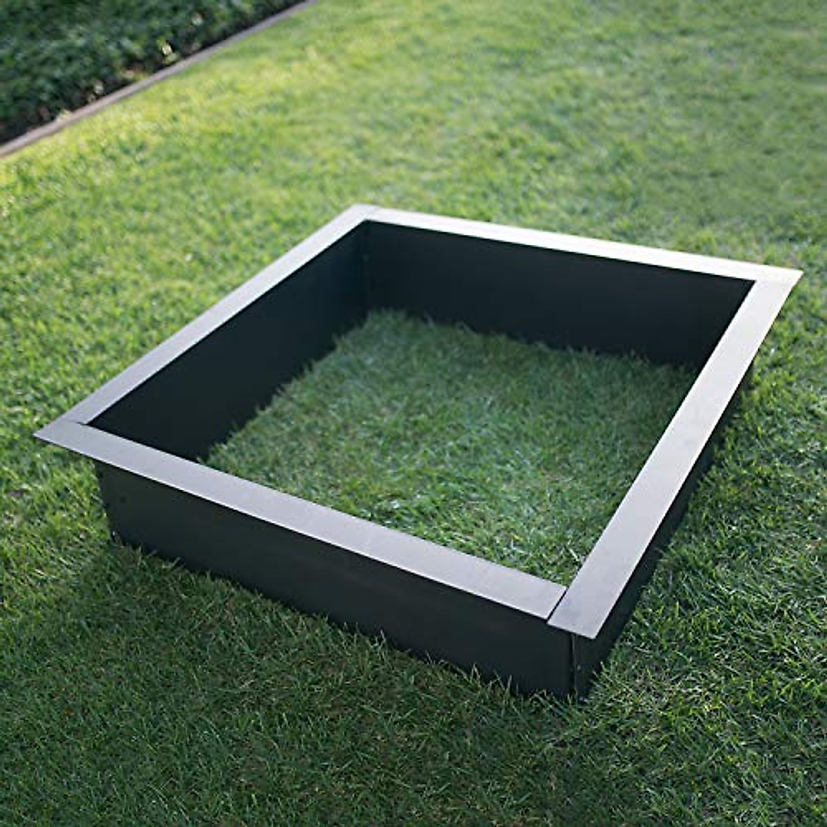 Blue Sky Outdoor Living PCFF3636 36" Fire Ring with Porcelain Coated Finish Self-Assembled Square Bonfire Liner, Black