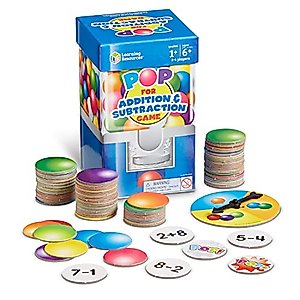 Learning Resources Pop For Addition & Subtraction Math Game - 100 Pieces, Ages 6+ | Grades 1+ Classroom and Homeschool Math Games, Math Activities for Kids