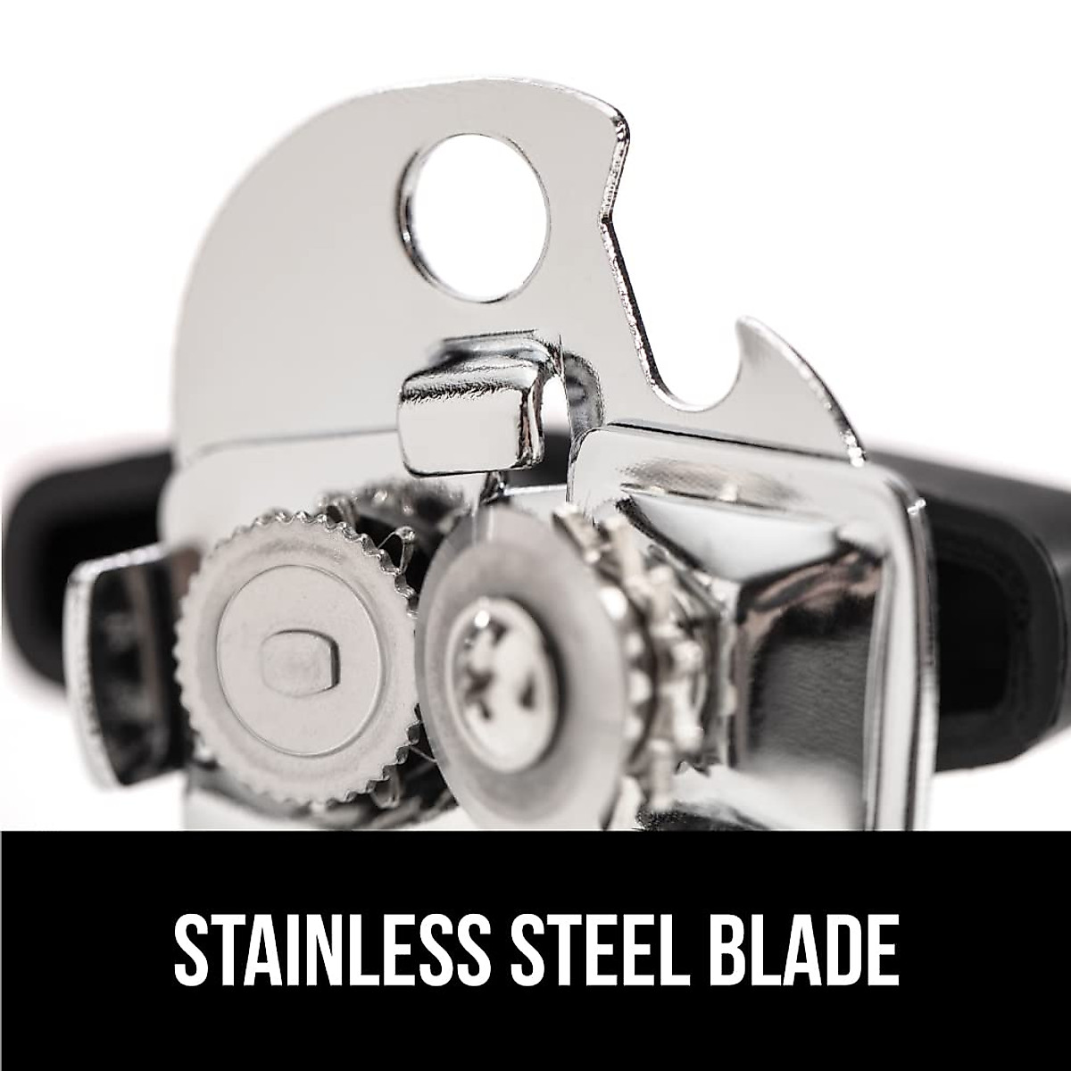 Gorilla Grip Manual Hand Held Can Opener and Flexible Cutting Boards Set of 4, Rust Proof Lid Openers for Kitchen in Black, Durable Food Chopping Boards in Multicolor, 2 Item Bundle