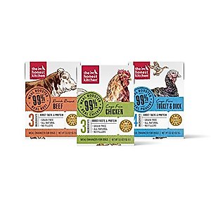 The Honest Kitchen 99% Meat Protein Variety Pack Dog Food Topper, 5.5 oz (Pack of 3)