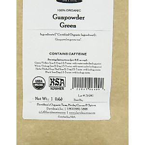 Davidson's Tea Bulk, Gunpowder Green, 1-Pound Bag