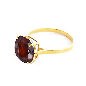 Galaxy Gold GG 14k Solid Yellow Gold Ring with Natural Checkerboard Cut Garnet - Size 7.0