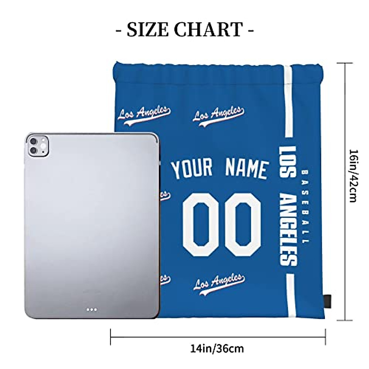 ANTKING Los Angeles Drawstring Bags Backpack Custom any Name and Number for Men Women Boy Gifts