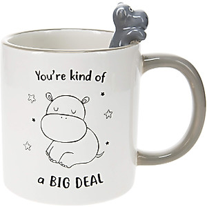 Pavilion Gift Company You're Kind Of A Big Deal-Hippo Gray 17oz Dolomite Coffee Cup Mug, 1 Count (Pack of 1)