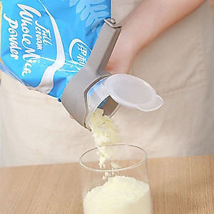 DEFORAGE 6 Pcs Bag Spout Clip,Bag Clips for Food,Snack Sealing Clips with Pour Spouts,Kitchen Chip with 4pcs Adhesive Hooks, for Cereal Kitchen Food Storage Organization(2L+4S)