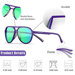 Lasiyanor Lightweight TAC Polarized Tinted Classic Vintage Retro 70s Sunglasses, TR-90 Frame for Women Men, UV 400 Protection