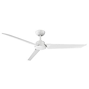 Roboto Smart Indoor and Outdoor 3-Blade Ceiling Fan 62in Matte White with Remote Control works with Alexa, Google Assistant, Samsung Things, and iOS or Android App