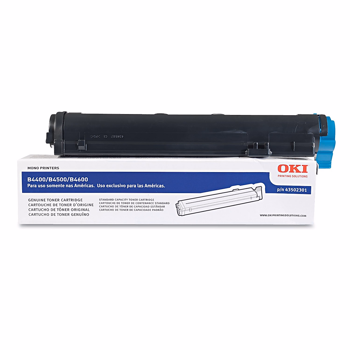 Okidata 43502301 B4400 B4500 B4550 B4600 Toner Cartridge (Black) in Retail Packaging