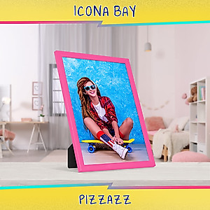 Icona Bay 8x10 Picture Frame, Pink Colored Solid Wood Scandinavian Style Frame for Photo, Pizzazz Collection