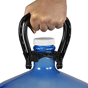 TERA PUMP TRDWH003 [ 2-Pack, Black ] Stable Ergonomic 5 Gal Water Bottle Handle, No More Tilting Water Jugs, Drinking Water Bottle Carrier for 5 to 6 Gallon Water Jugs (Water Bottle Lift)