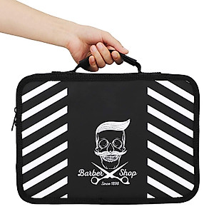 Segbeauty Barber Carrying Case, 11.8 x 8.5in Hair Styling Travel Tool Bag, Professional Salon Hair Cutting Grooming Kit Storage Organizer for Clippers, Scissors, Barber Supplies